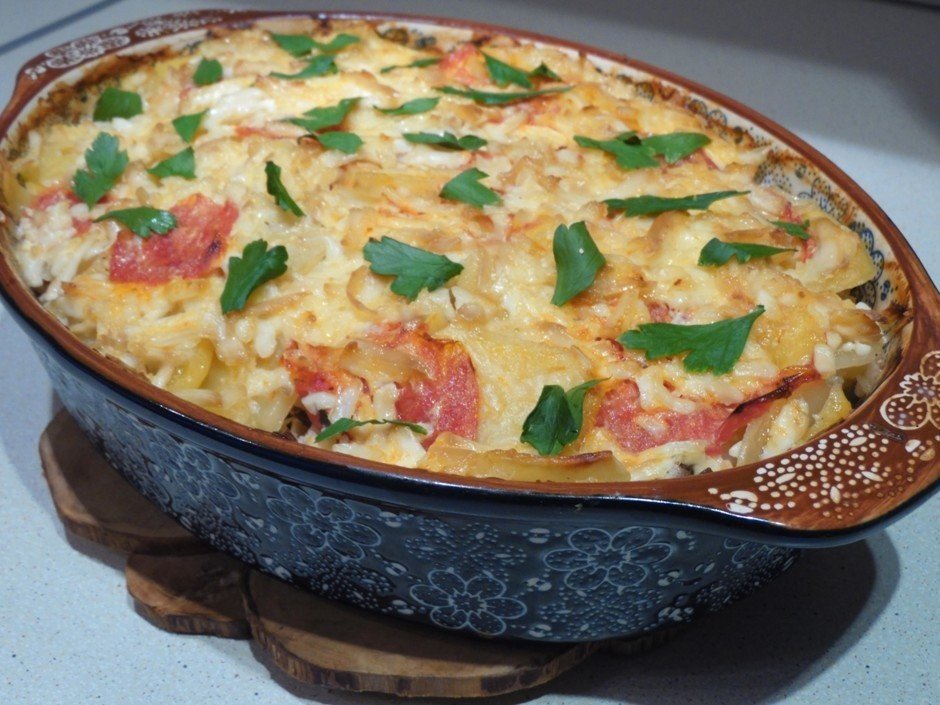 Запеченный картофель с фаршем