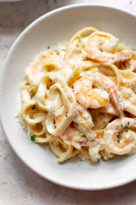Паста Альфредо с креветками